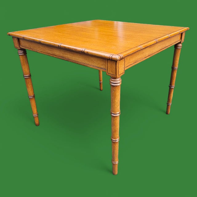 Vintage Hollywood Regency Faux Bamboo Game Table/Dining Table | Chairish