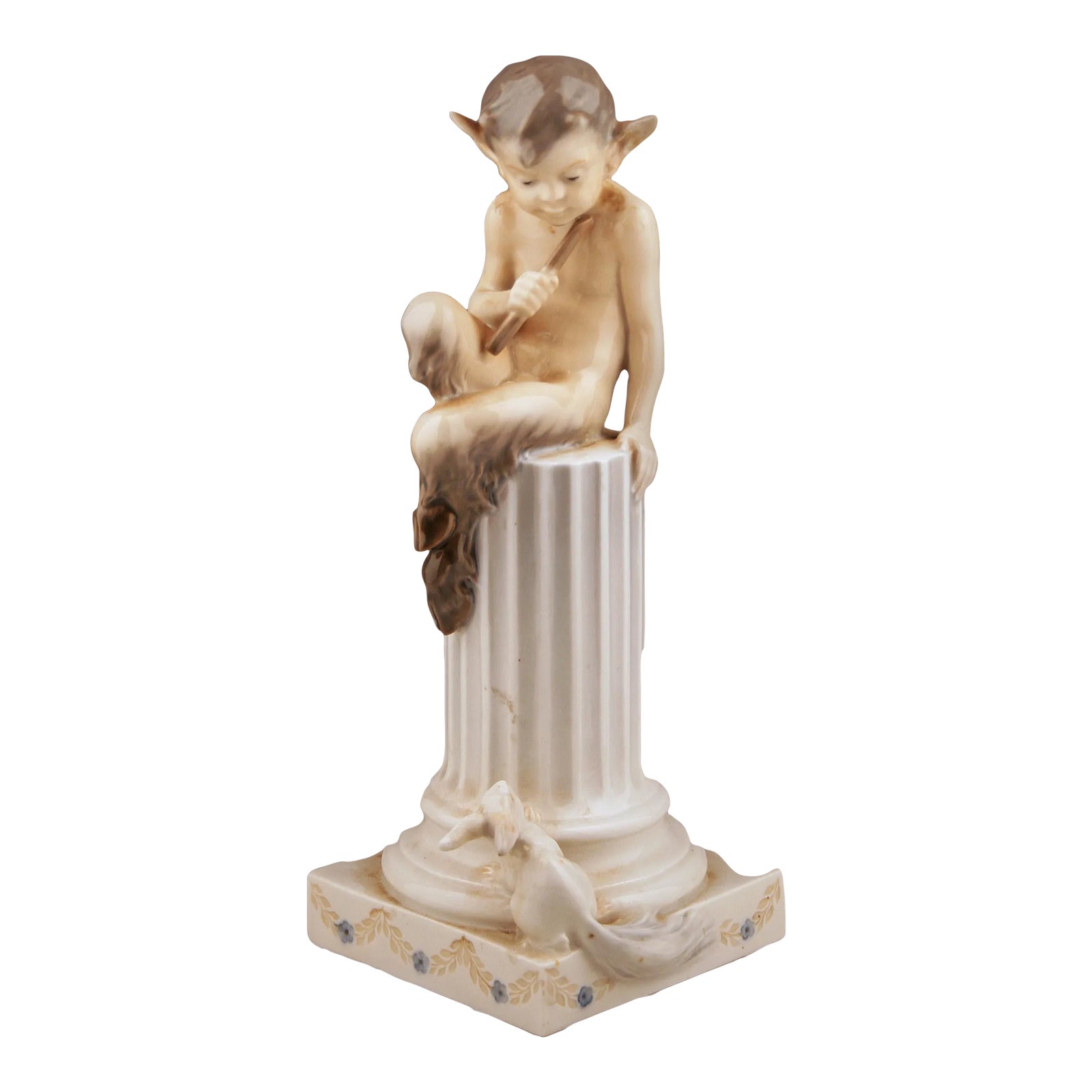 Mid-20th Century Danish Glazed Porcelain Sculpture of Faun (Satyr ...