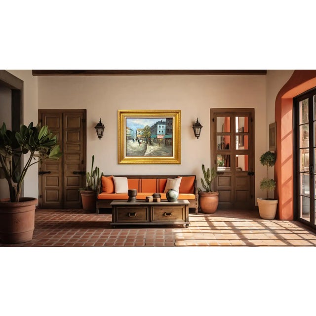 Modern Impressionist European City Street Oil on Canvas by Ambrose ...