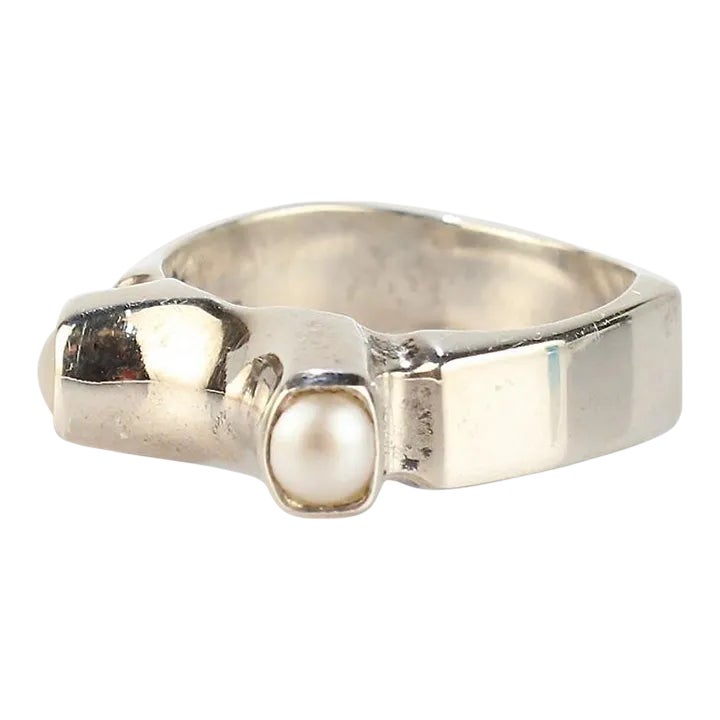 Signed Wesley Emmons Mid-Century Modern Sterling Silver and Double ...
