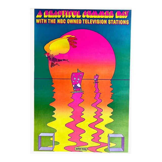 1970 Peter Max Pop Art Poster 23 Nbc | Chairish