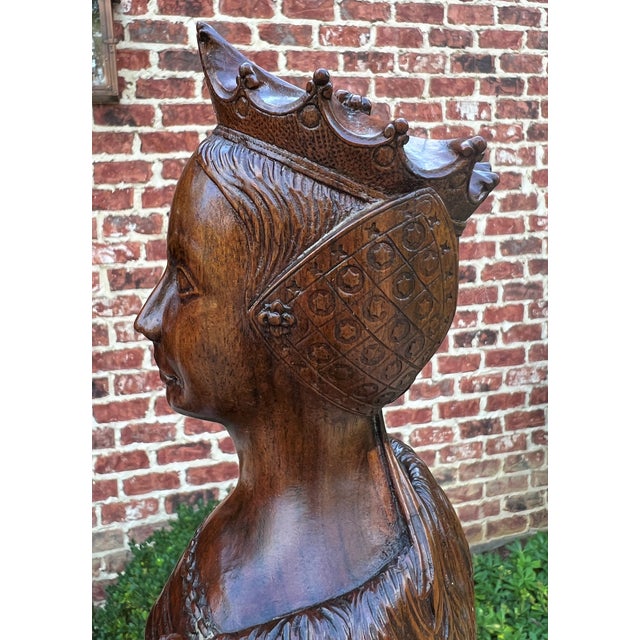 Antique French Statue Figure Sculpture Queen Lady With Crown Medieval ...