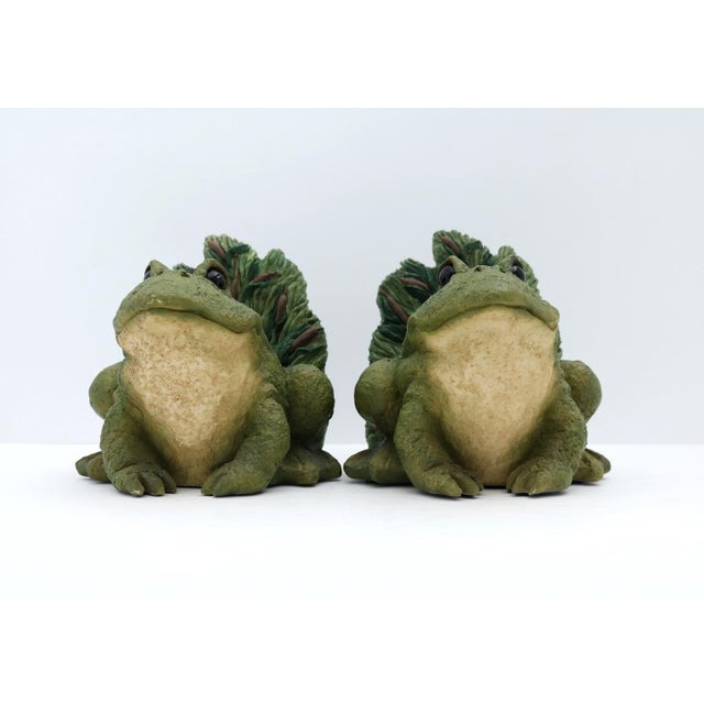1990’s Resin Frog Bookends, a Pair | Chairish