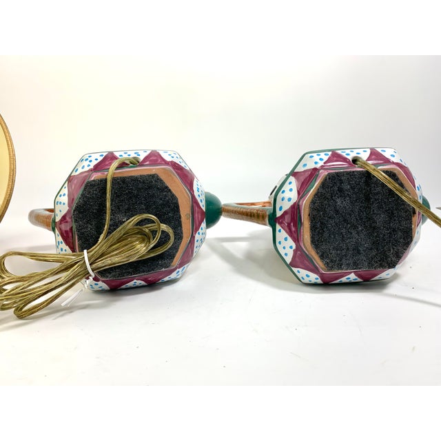 Vintage Mackenzie Childs Style Colorful Checkered Ceramic English ...