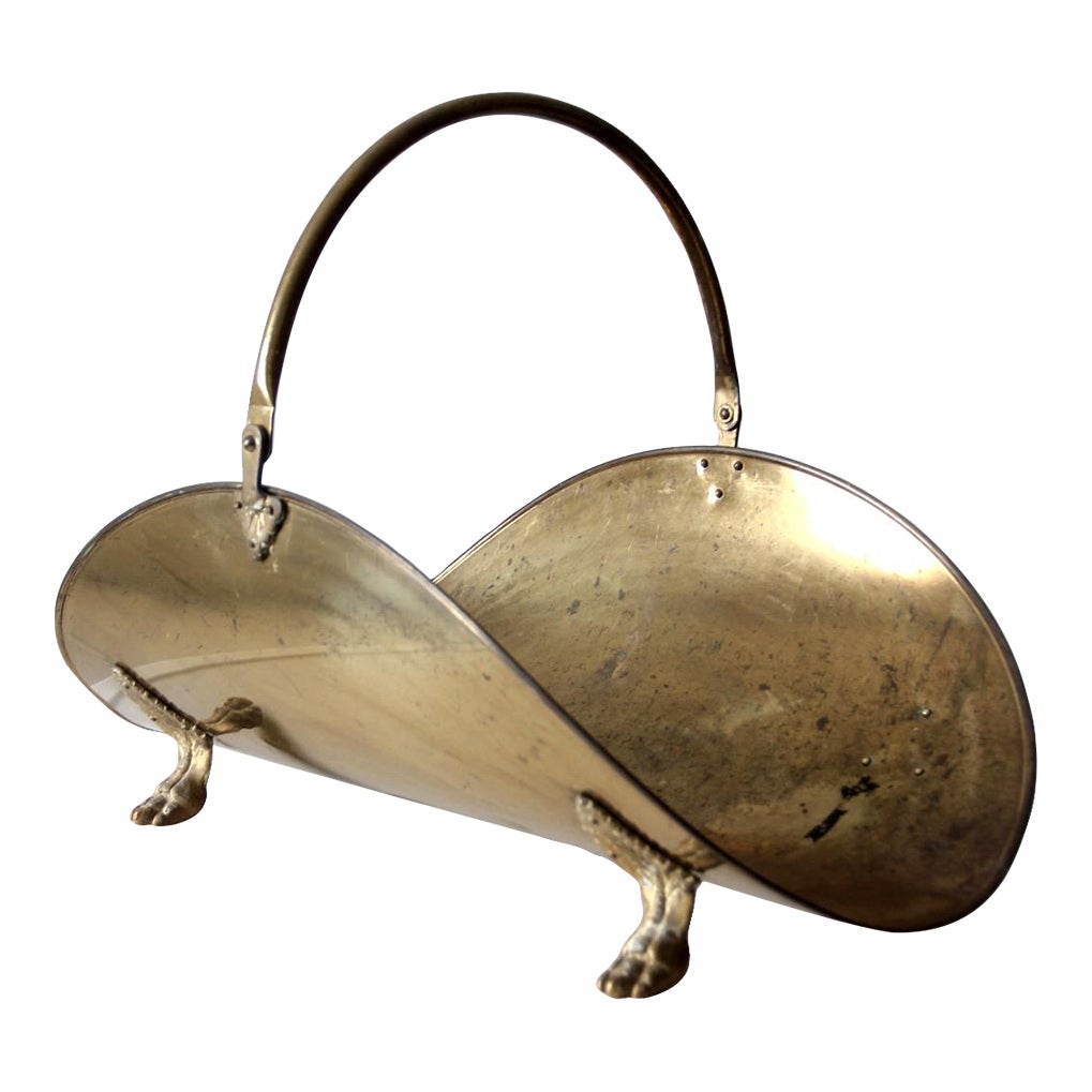 Vintage Brass Firewood Holder Chairish