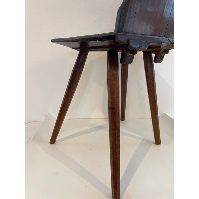 Swiss Alpine Folk Art Escabelle 18th Century Solid Walnut With Heart ...