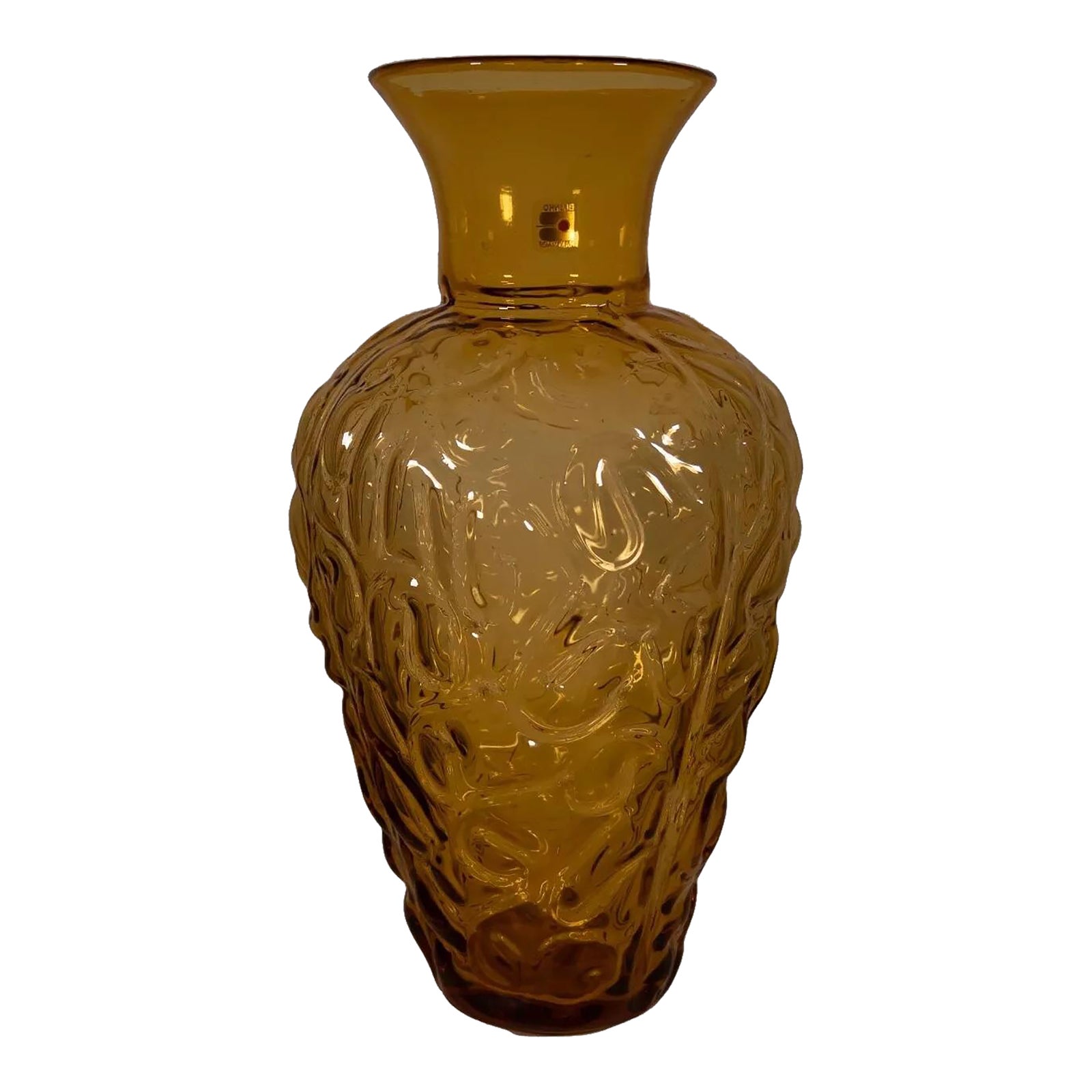 Blenko Topaz Textured Vase Model 9116S Mid Century Modern | Chairish