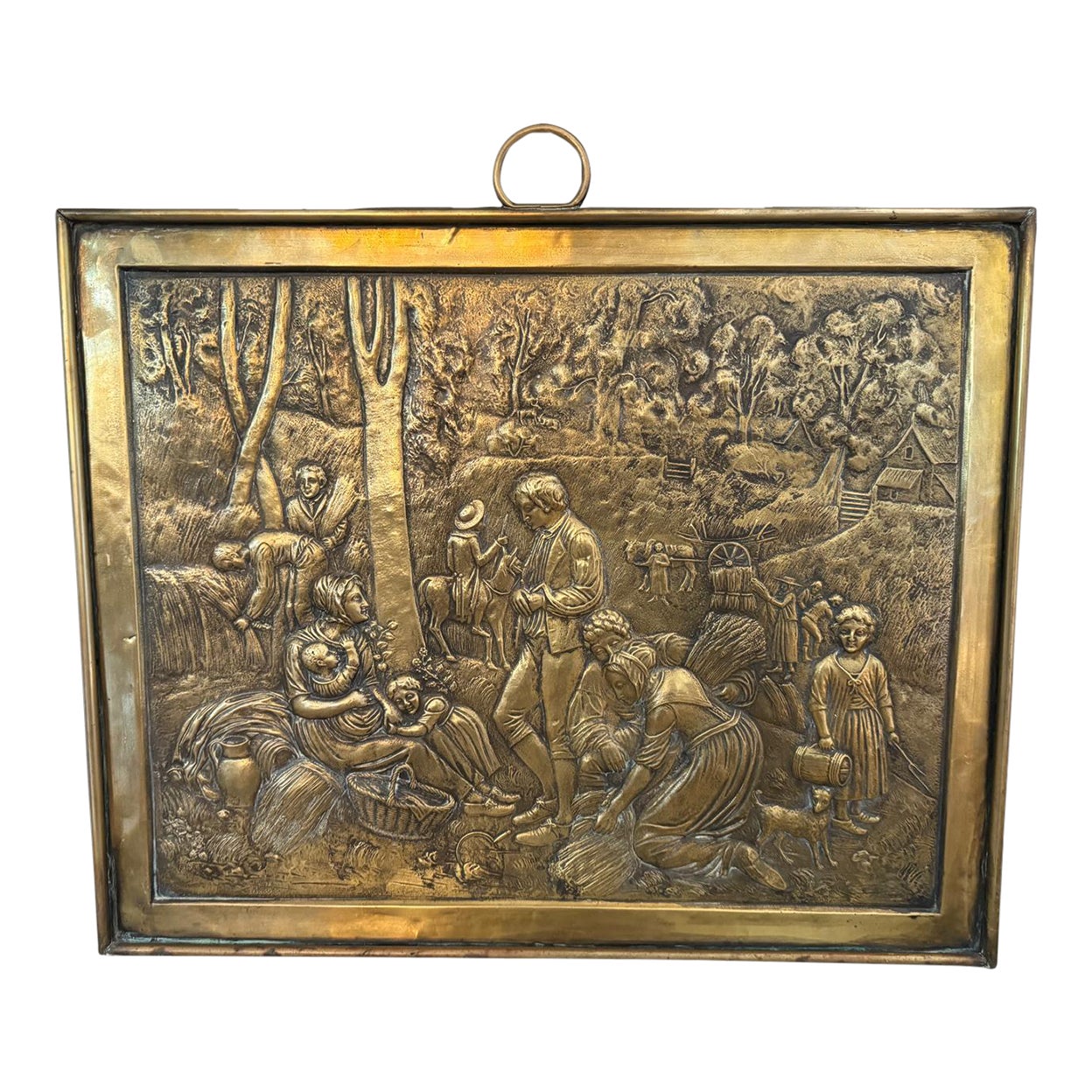 Mid 20th Century Hammered Copper French Plaque | Chairish