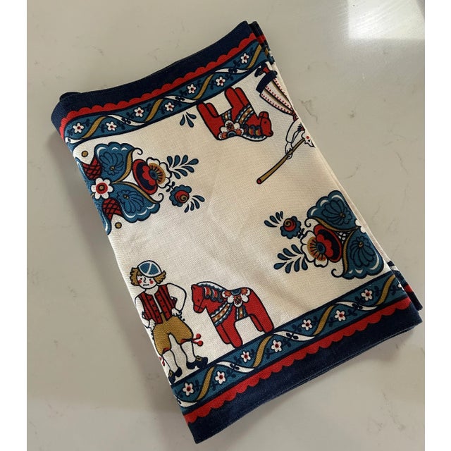 Vintage Swiss Linen Table Runner | Chairish