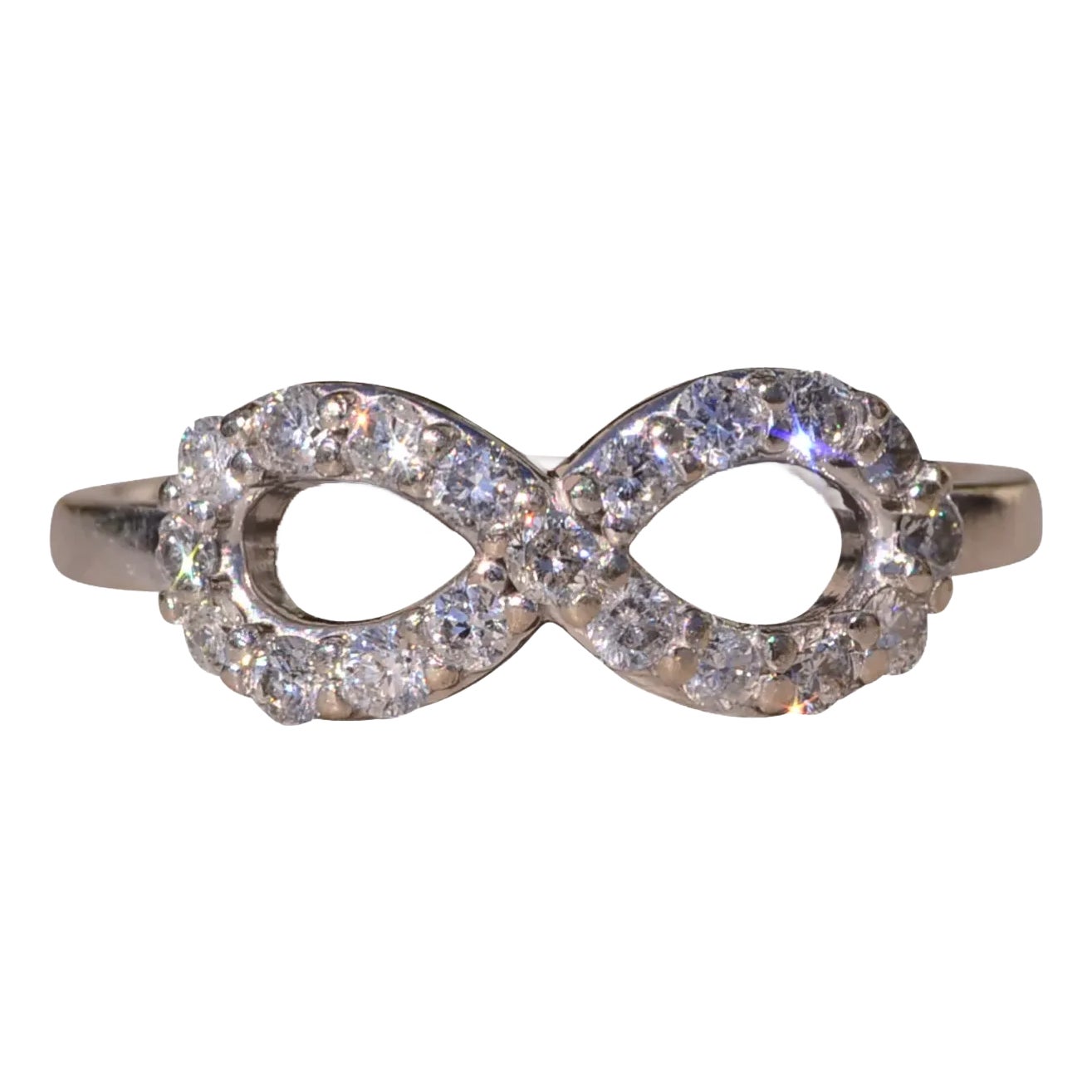 The Arley: White Gold Infinity Ring set with Diamonds | Chairish