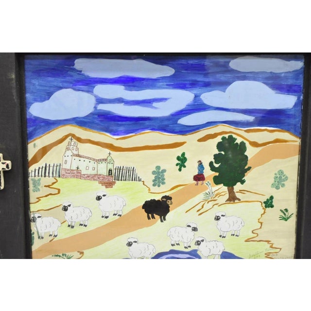 Bill & Geraldine Nelson “Old Southwest” Black Sheep Painting Carved ...