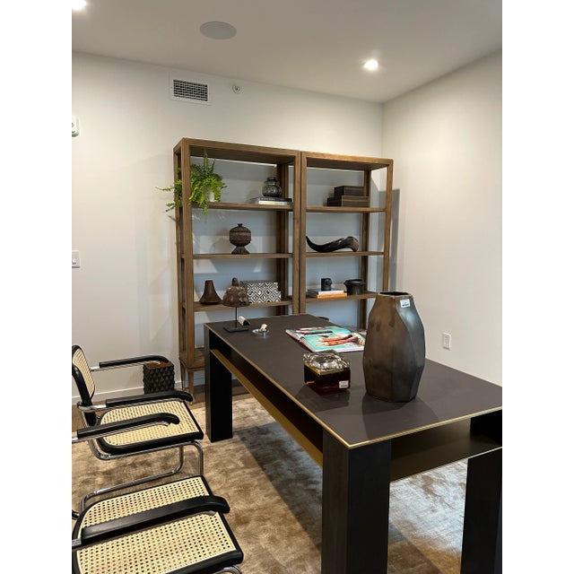 Leather Inlay Desk | Chairish