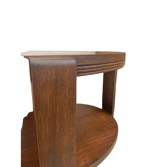 1930s Vintage Two Tier Accent Table With Book Matching Burl Accent ...