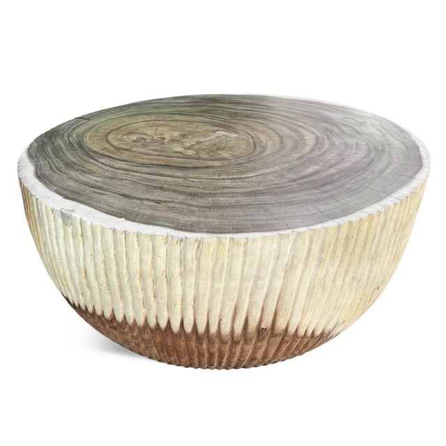 Monkey Pod Scalloped Coffee Table | Chairish