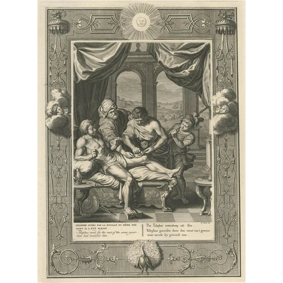 Picart, Illustration of a Wounded Telephos After Consulting the Oracle ...