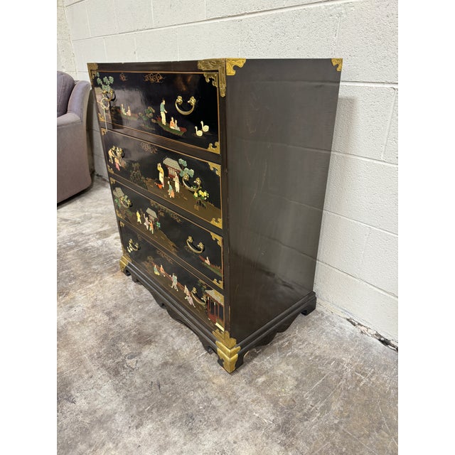 Vintage Chinoiserie 4 Drawer Chest | Chairish