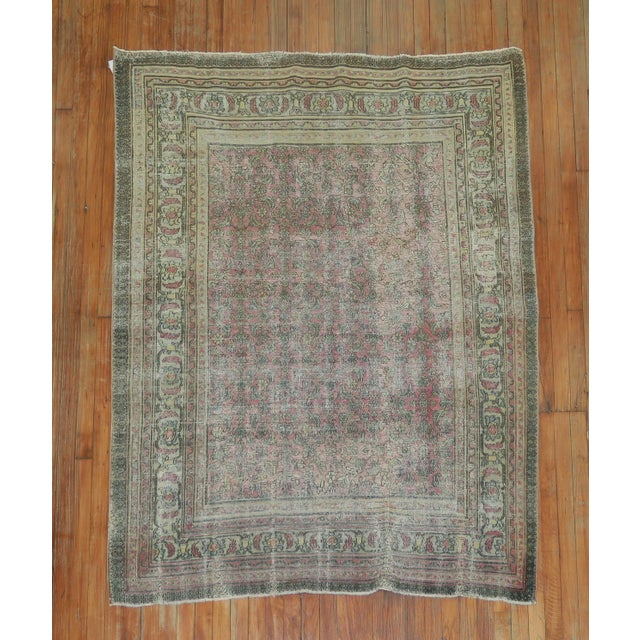 Soft Pink Traditional Worn Antique Rug, 4'9'' X 5'8'' | Chairish