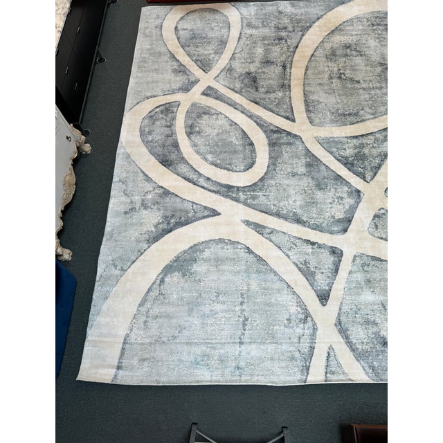 8ft11in × 11ft12in Global Views Meander Wool + Silk Area Rug | Chairish