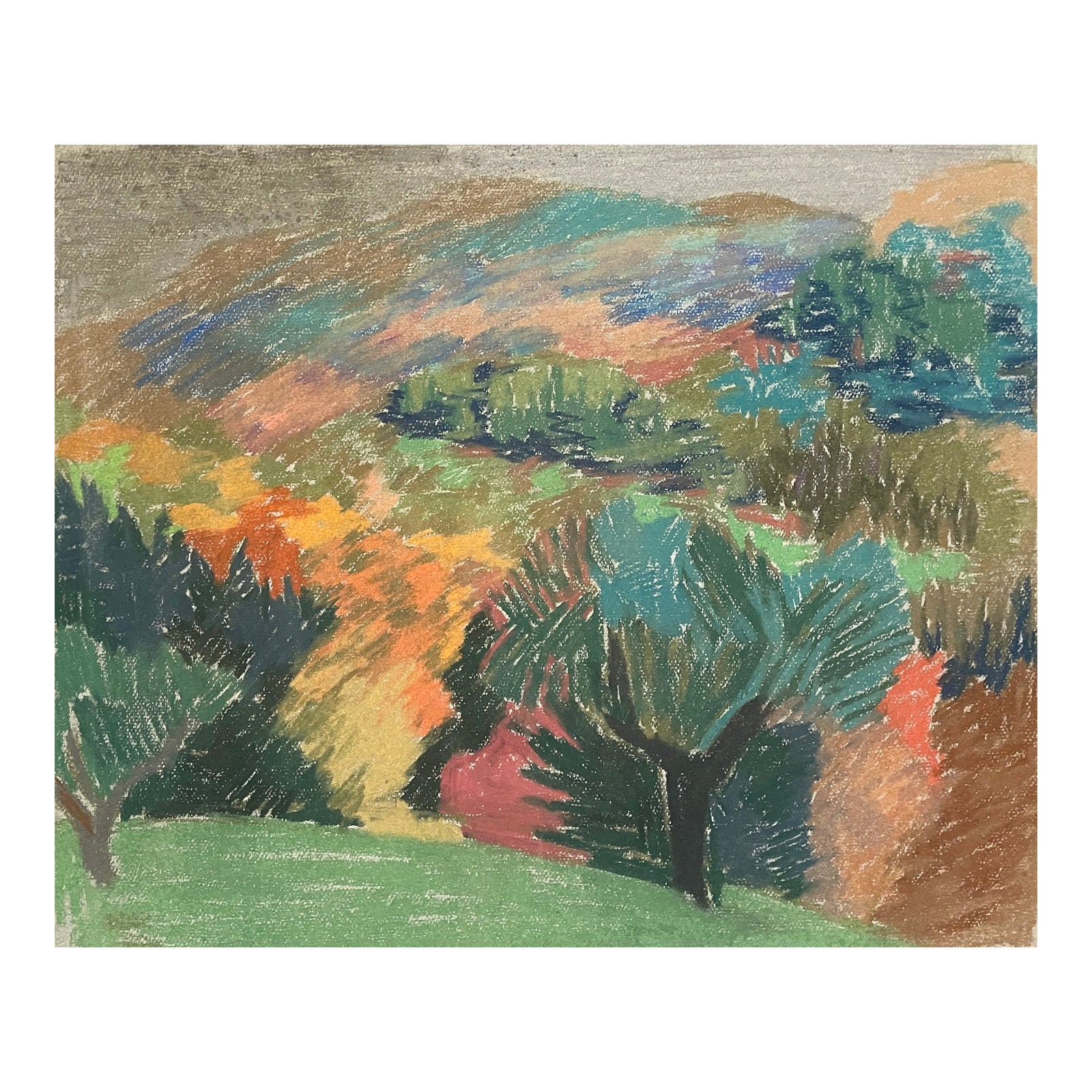 1960s Frank Wallace Landscape Pastel | Chairish