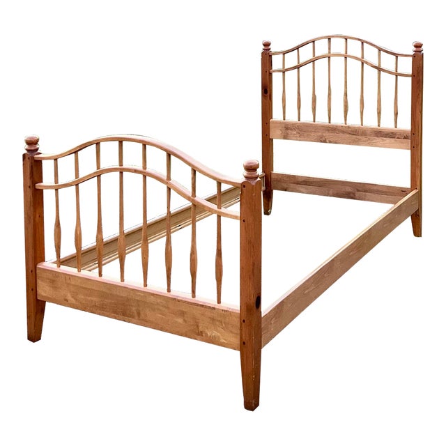 Ethan Allen Country Crossings Maple Bed - Twin Size | Chairish