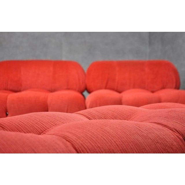 Modular Sofa in Original Red Velvet attributed to Mario Bellini for C&b ...
