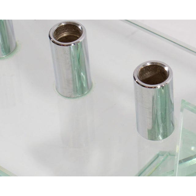 Modernist Hanukkah Stacked Glass Menorah With Star of David | Chairish