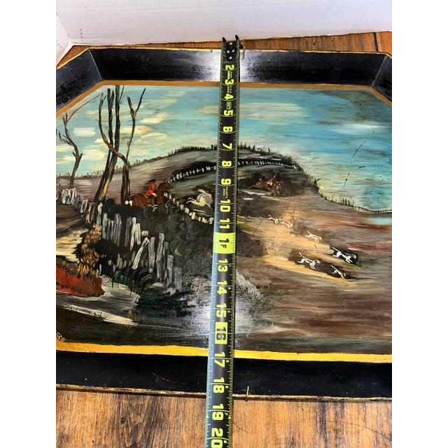 Vintage Nashco XL Hand Painted Fox Hunting Scene Decorative Tray, 1940s ...