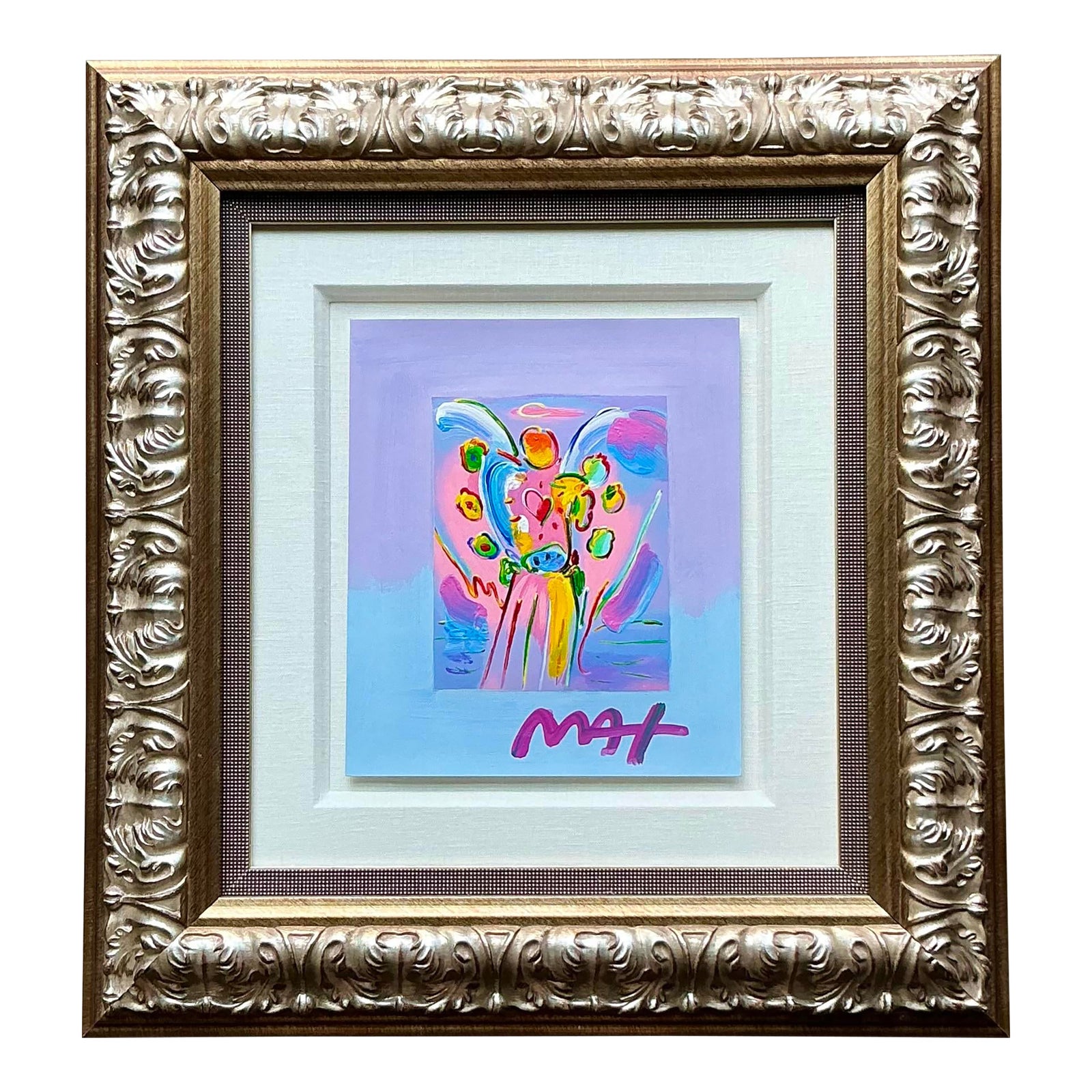 Vintage Boho Peter Max Hand Painted Serigraph | Chairish