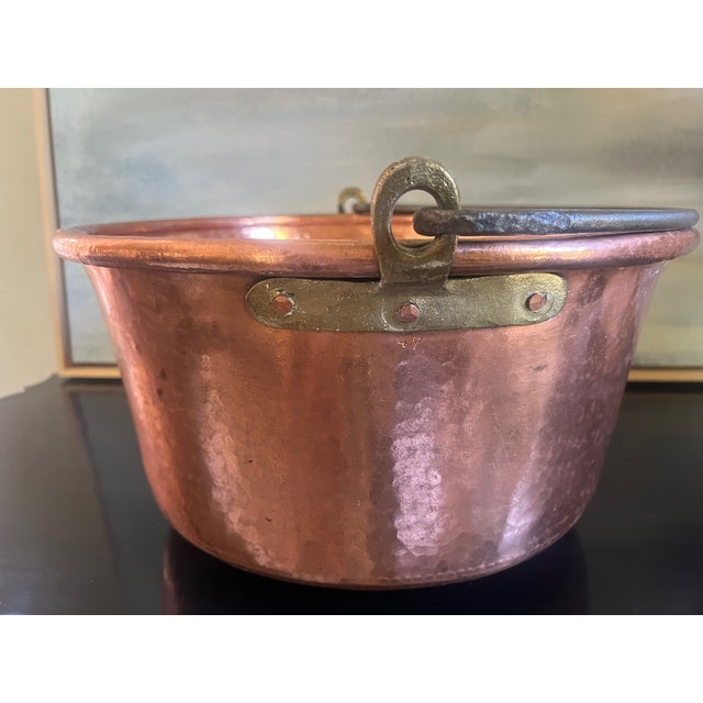 Extra Large French Copper Cauldron With Iron Handle, C. 19th Century ...