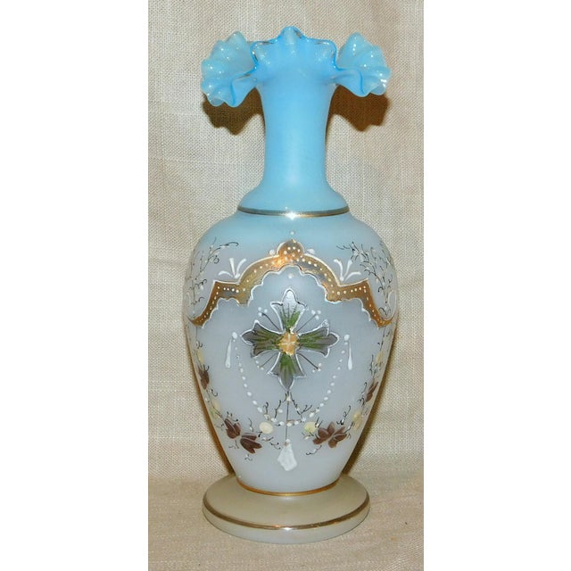 Antique Victorian Bristol Blue Glass Vase Chairish