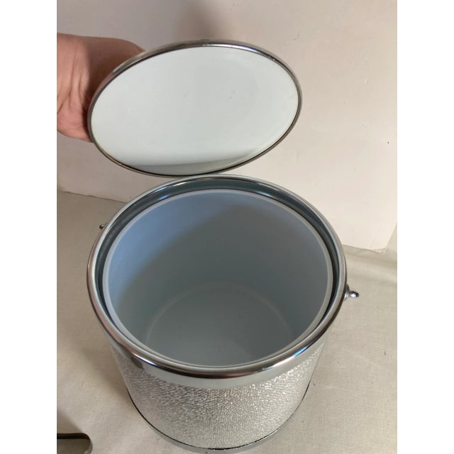 Vintage Mid-Century Modern Chrome Metal Atomic Starburst Lid Ice Bucket ...