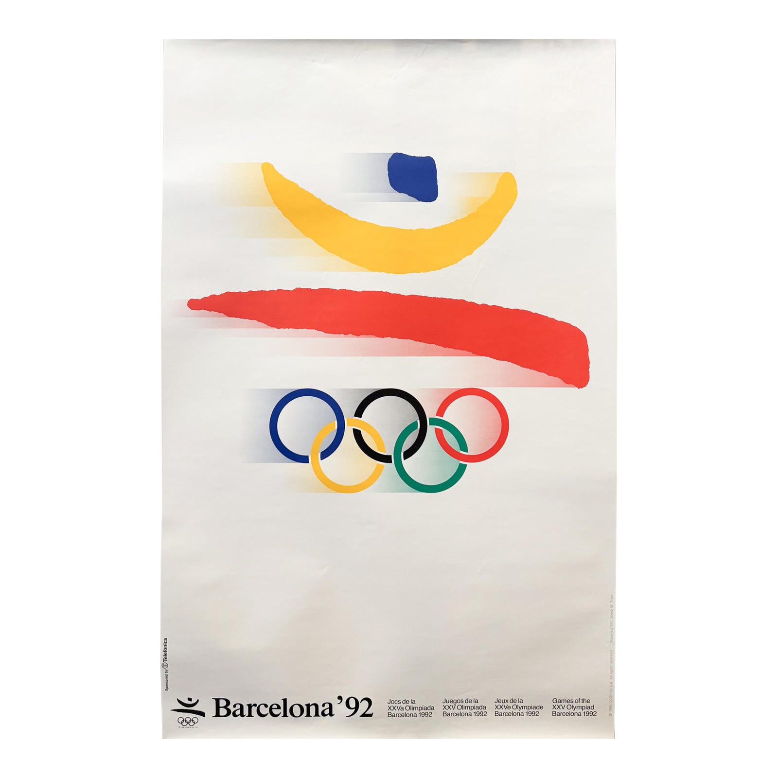 1992 Barcelona Olympic Poster, Official Logo - Joseph M. Trias | Chairish
