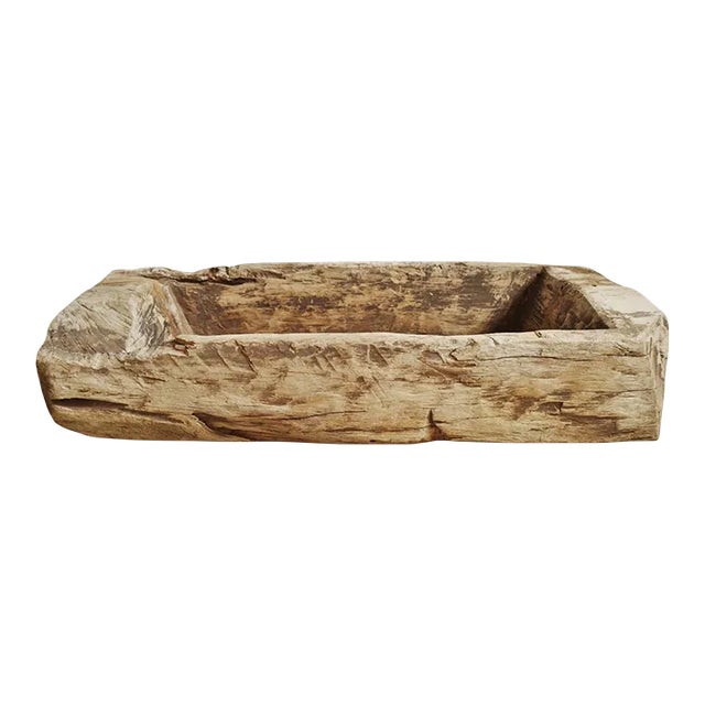 Antique Old India Narrow Wood Trough | Chairish