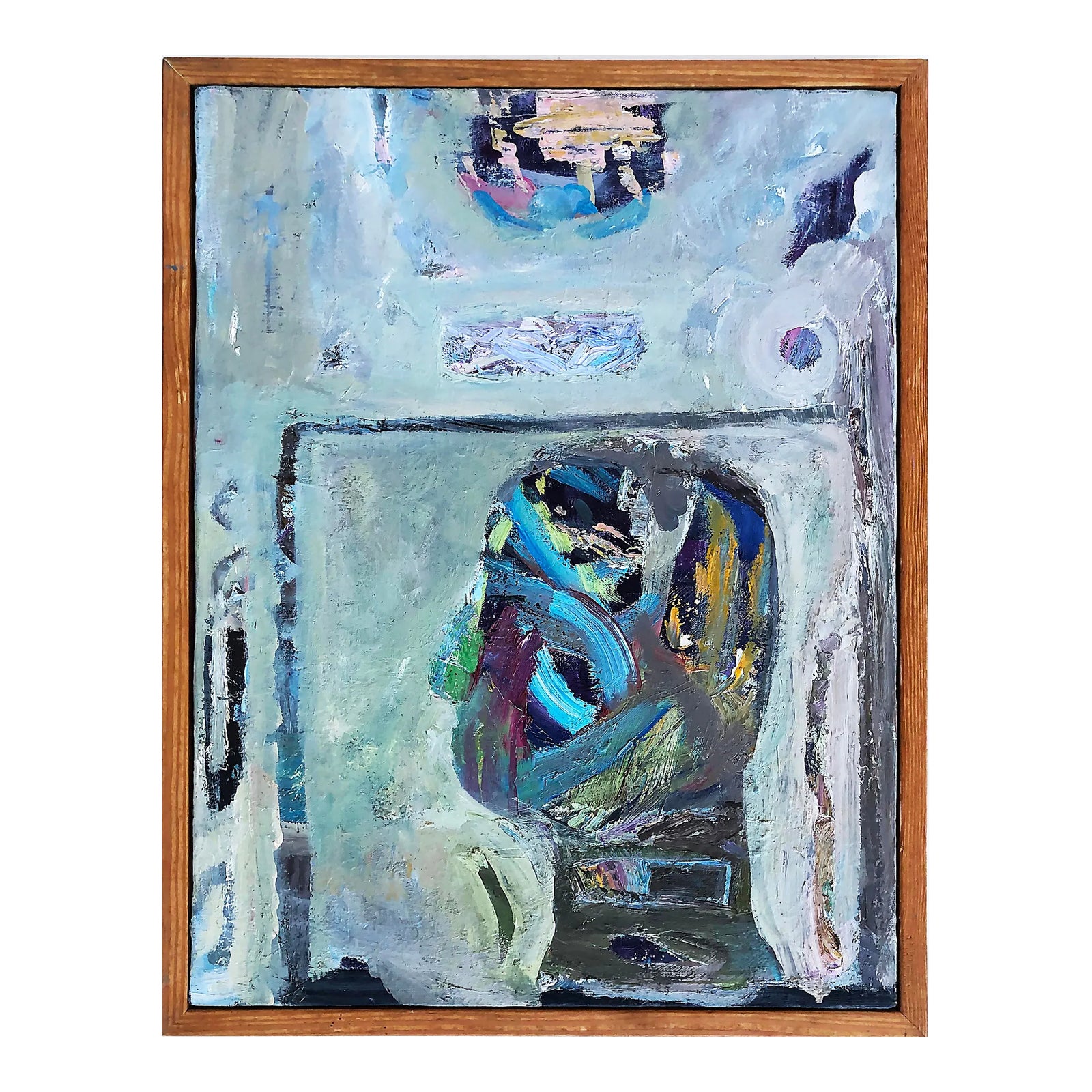 Vintage Warren Fischer Abstract Oil Painting | Chairish