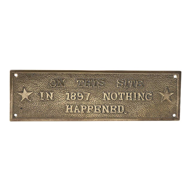 Vintage Brass Plaque | Chairish