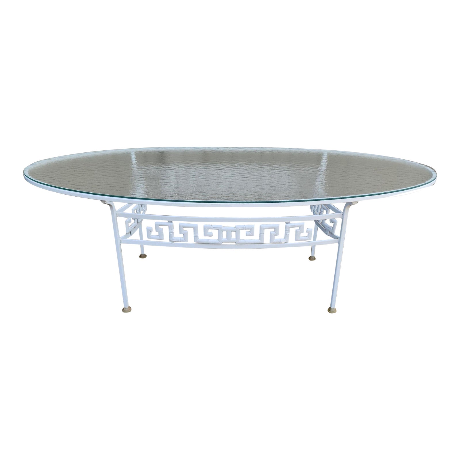 Vintage Mid-Century Greek Key and Bamboo Motif Coffee/Cocktail Table ...