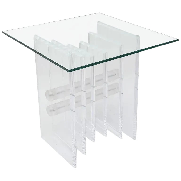 1970s Lucite Plates Coffee Table Base | Chairish