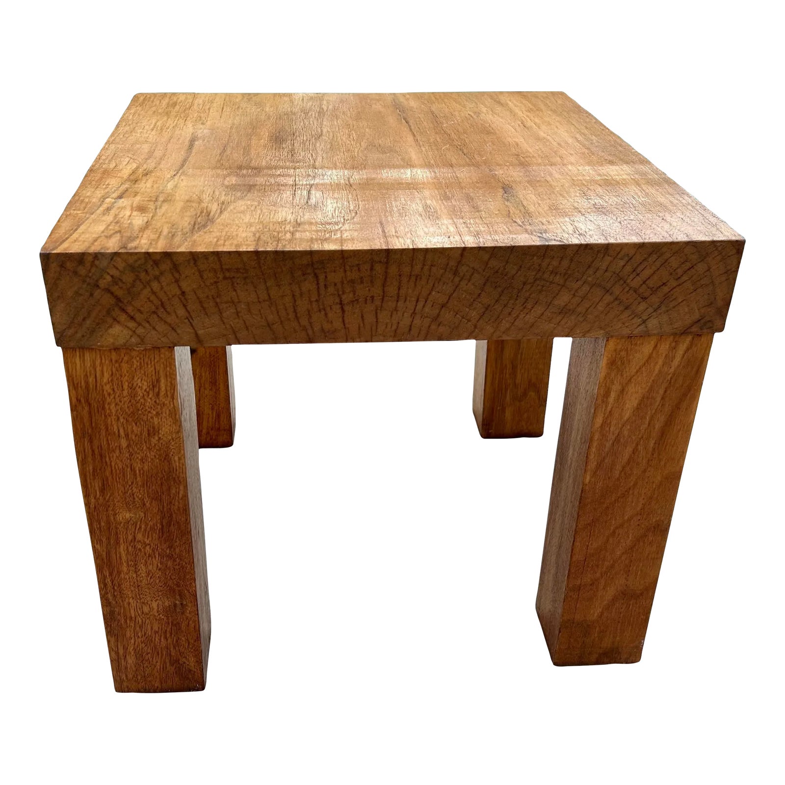 Hand Hewn Natural Cherry Table With Mortise and Tenon Joinery | Chairish