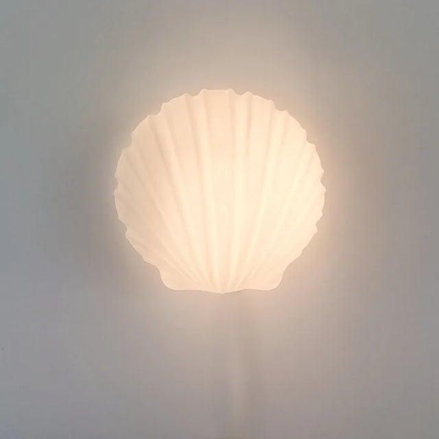 Minimalist Opaline Glass Shell-Shaped Wall Lights/Sconces From Limburg ...
