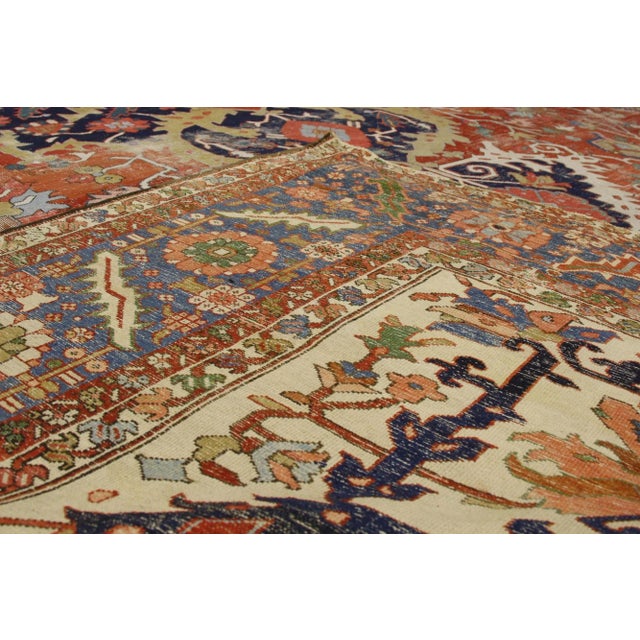 Oversized Antique-Worn Persian Serapi Rug - 13'00 X 19'10 | Chairish