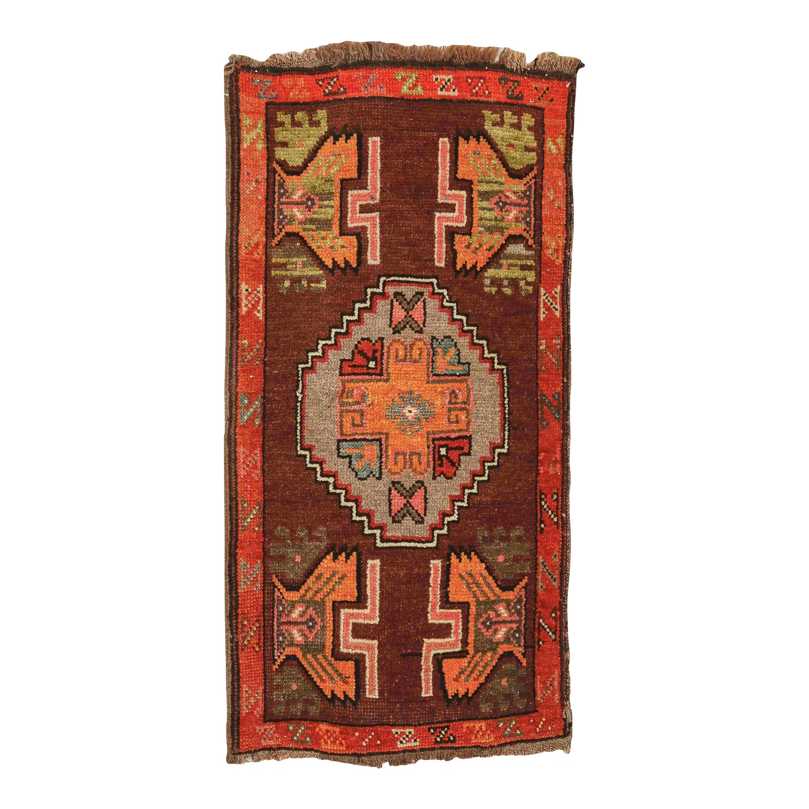 Vintage Turkish Mini Kars Rug | Chairish