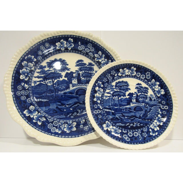 Antique Spode "Spode's Tower" Partial Dinner Set | Chairish