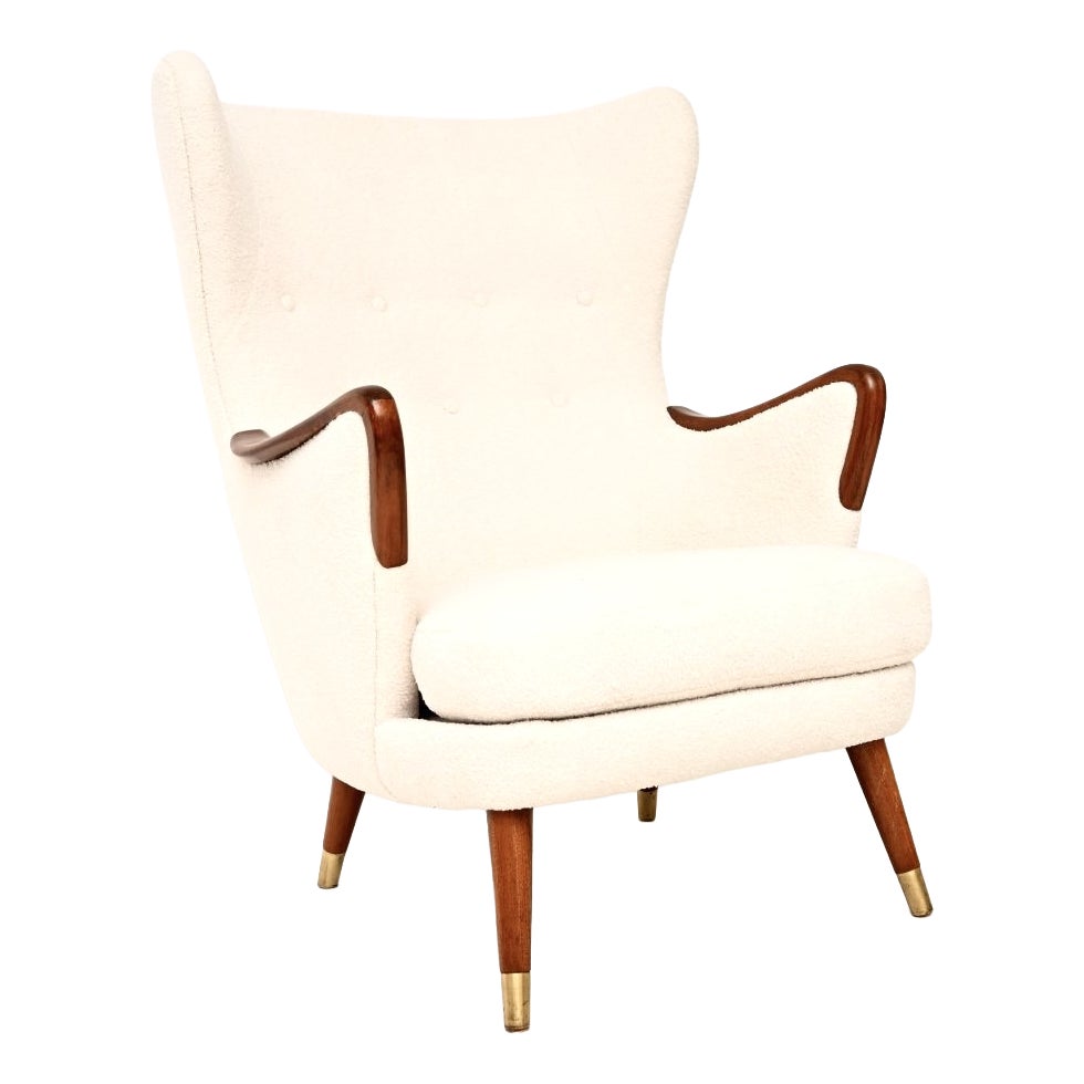 Vintage Swedish Wing Back Armchair, 1950s | Chairish