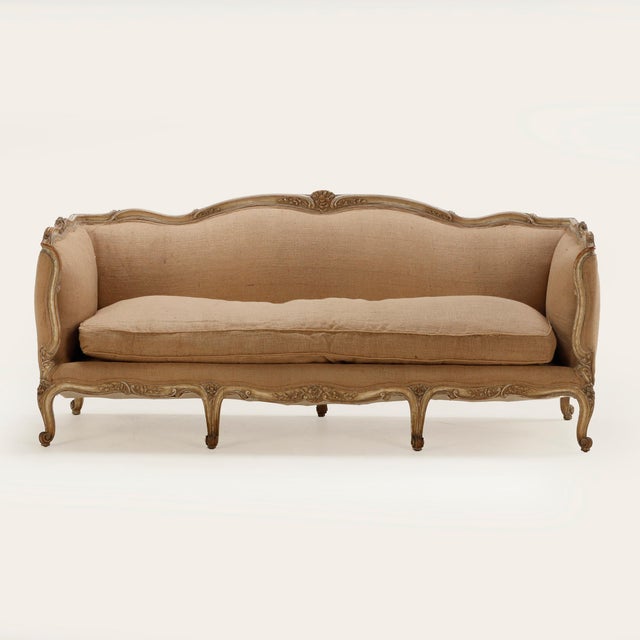 Louis XV Style Even Arm Sofa C 1910 Having a Nicely Carved, Painted ...