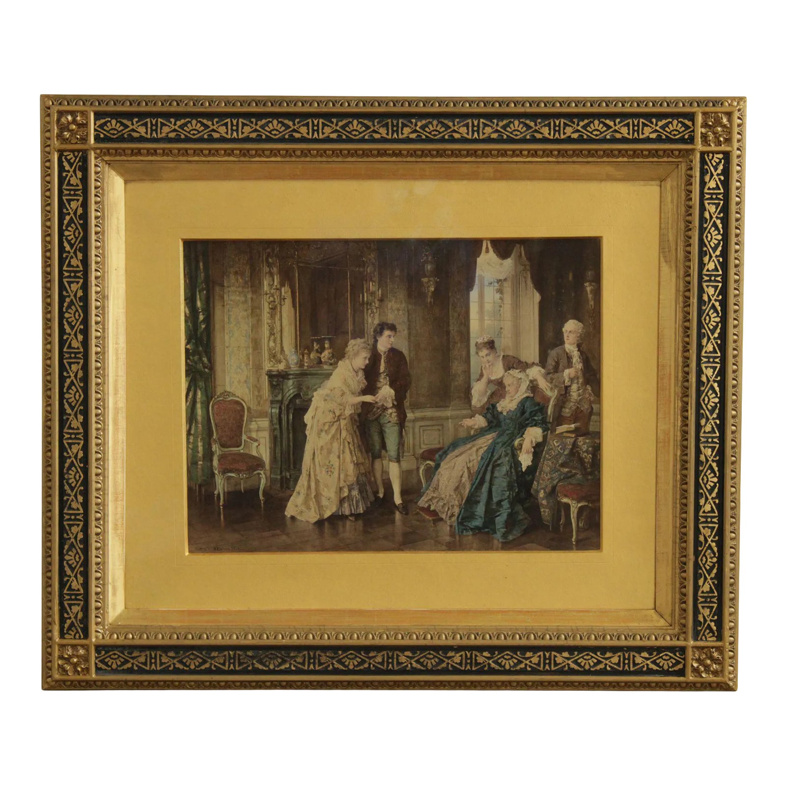 Otto Erdmann Antique Aesthetic Gilt Frame Renaissance Fine Art Print ...