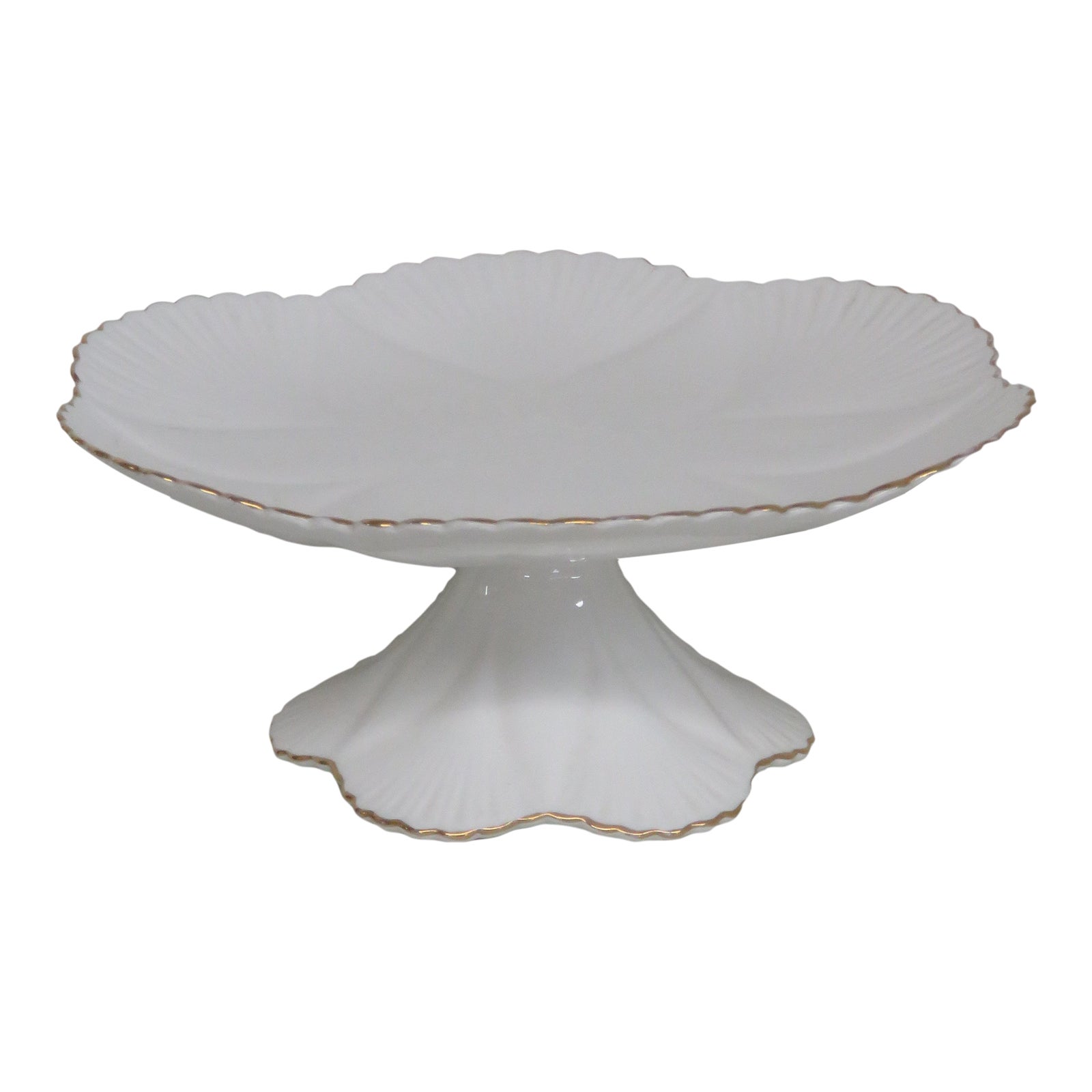Shelley Regency England Small White Pedestal Dessert Cake Plate Stand ...