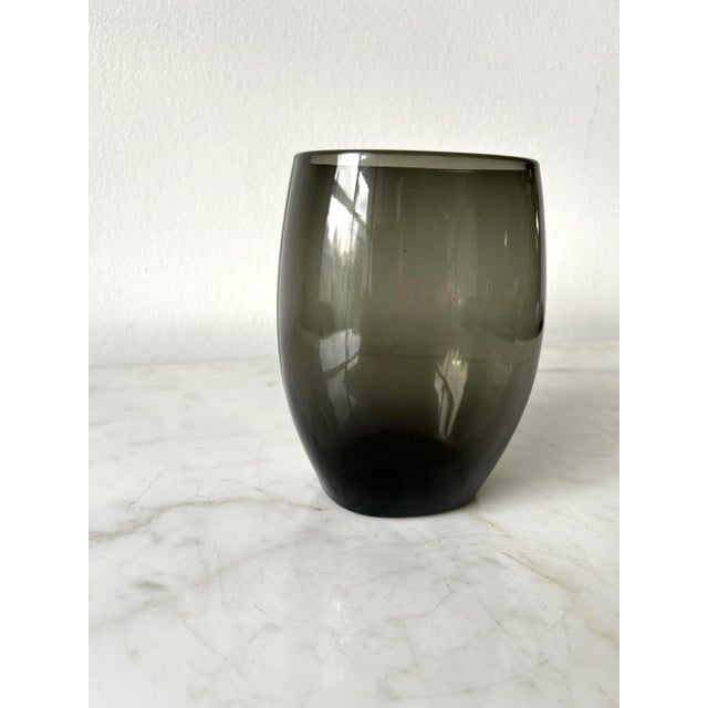 Mid Century Smoke Glass Vase | Chairish