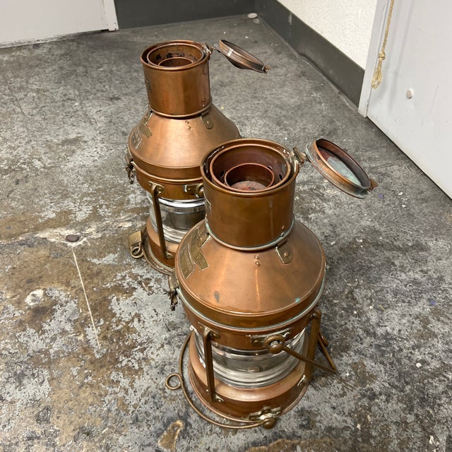 1950's Solid Copper Ship's British Maritime Anchor Lantern by Meteorite ...