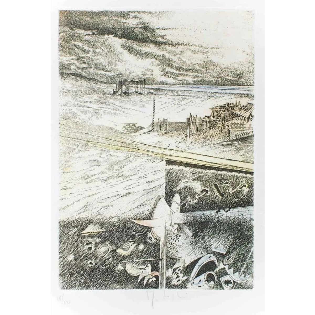 Spiaggia e Soria - Original Etching by Mario Logli - 1986 1986 | Chairish