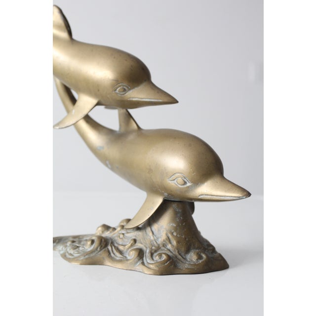 Mid Century Brass Dolphin Statue | Chairish